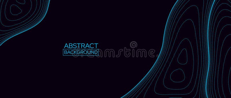 Neon Blue Abstract Line Background. Topographic Contour Map Concept ...