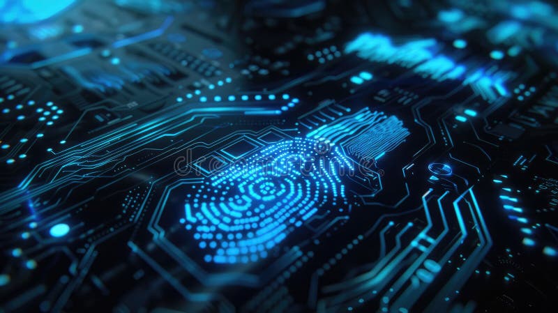 Neon Blue and Black Theme Highlighting Verified Credentials and Digital ...