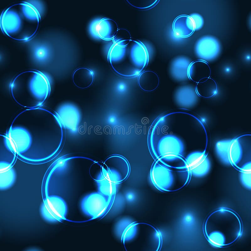 Neon Blue Bokeh Effect Seamless Pattern Stock Vector - Illustration of ...