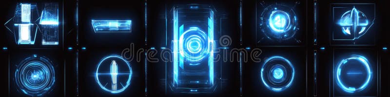 Neon Blue Borders in Modern, Realistic Illustrations, Designed for ...