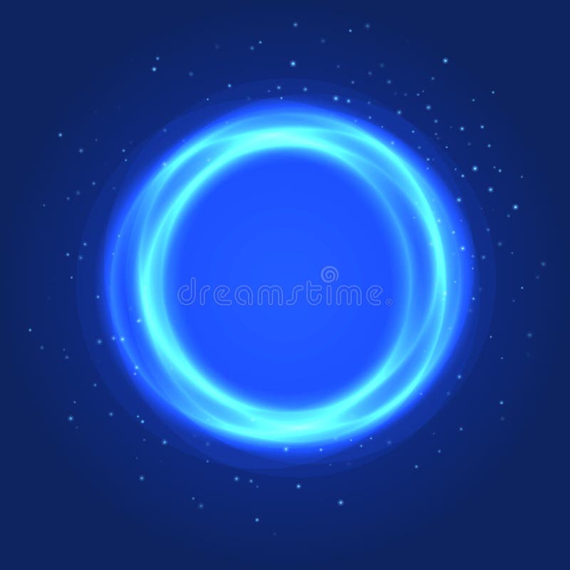 Neon Blue Circle Background. Vector Round Frame Stock Vector ...