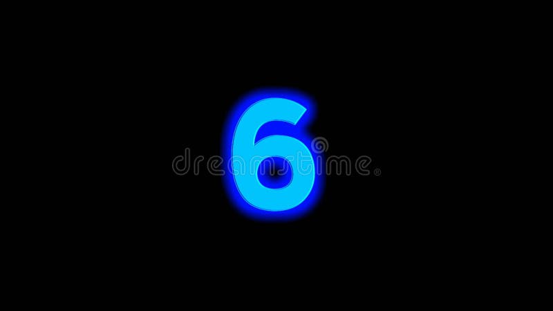 Neon Blue Energy Number Five 5 Animation on Black Background Stock ...