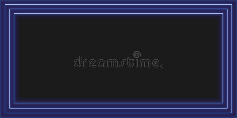 Neon Blue Frame Simple Empty Rectangle Stock Illustration ...