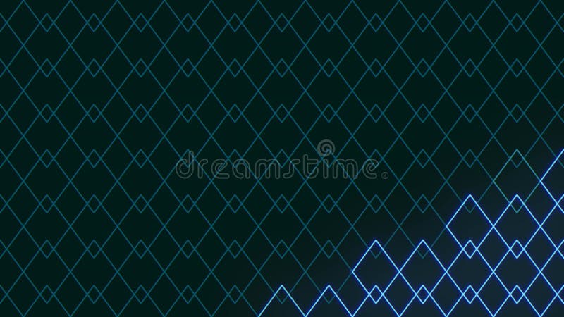 Neon Blue Geometric Diamond Pattern with Pulse Effect Stock Footage ...
