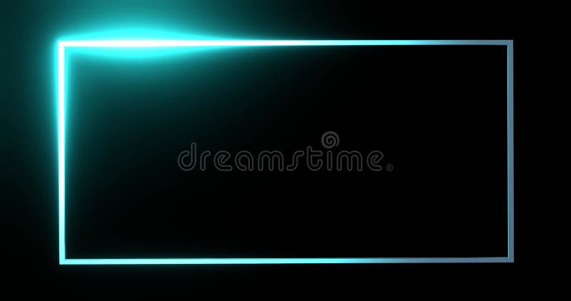 Neon Blue Geometric Rectangle with Glowing Light Stock Footage - Video ...