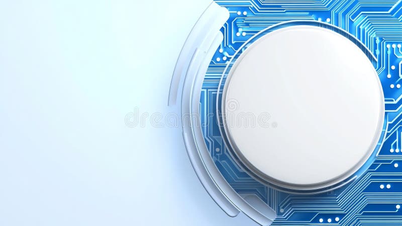 A Neon Blue Glowing Microchip Set Against a Backdrop of Detailed ...