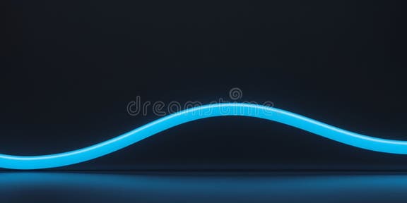 Neon Blue Light Curve on Dark Background Abstract Concept Stock Photo ...
