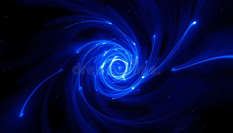 Neon Blue Light Swirl Creating Energy Vortex Background Stock Photo ...