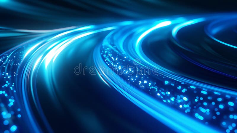 Neon Blue Light Trails in Motion Stock Image - Image of vibrant ...