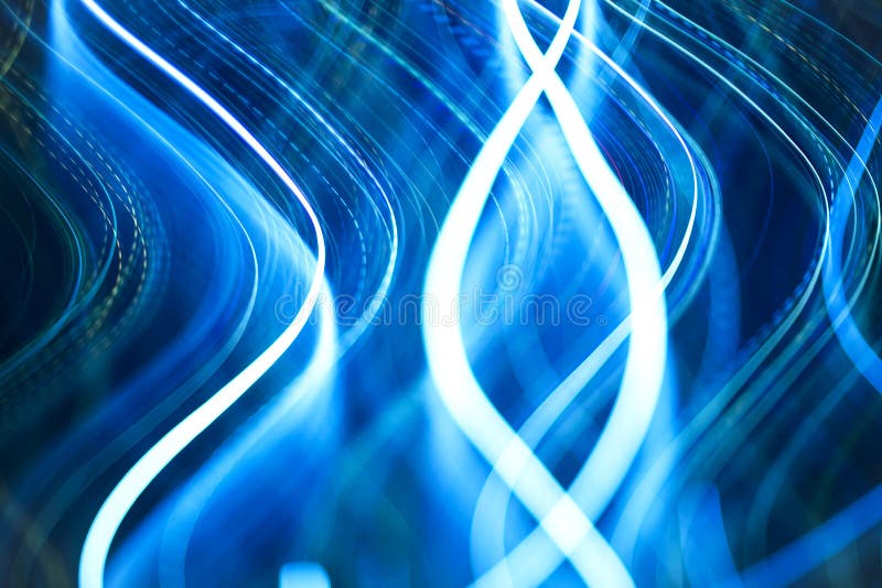Neon Blue Lights in Movement Stock Photo - Image of fractal, graphic ...