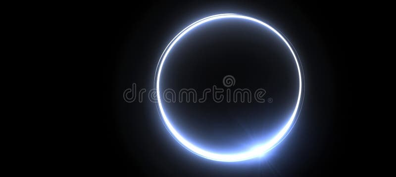 Neon Blue Luminous Ring Illuminated, Circle Frame Lights with Copy ...