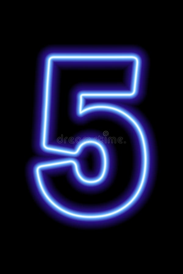 Neon Blue Number 1 on Black Background. Learning Numbers, Serial Number ...