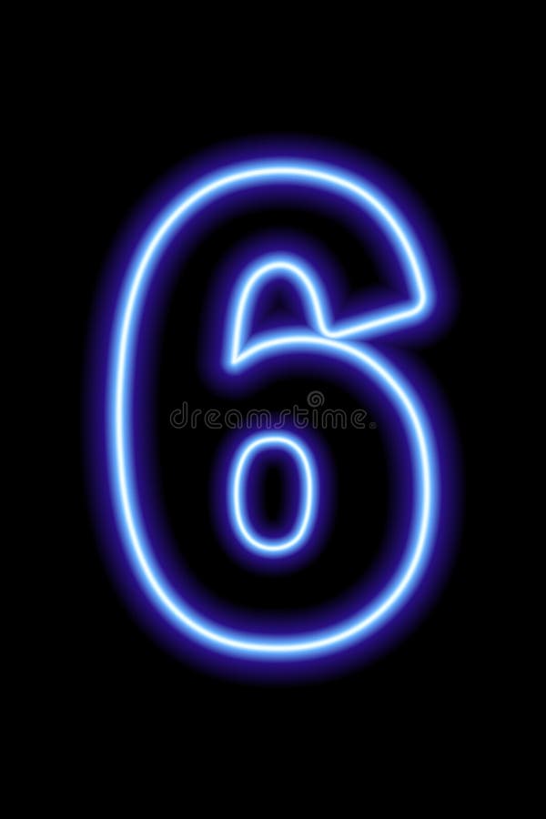 Neon Blue Number 8 on Black Background. Learning Numbers, Serial Number ...
