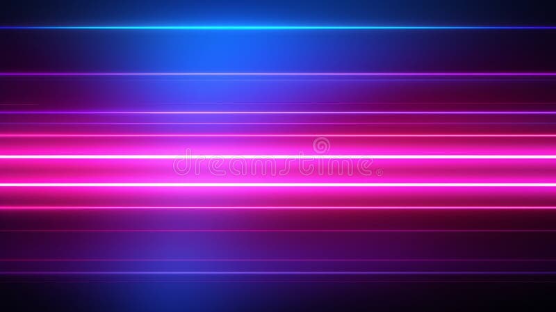 Neon Blue and Pink Color Strip Wave Paper on Black. Abstract Horizontal ...