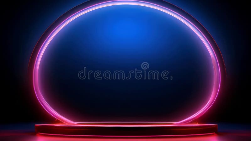 A Neon Blue and Red Circle with a Black Background Stock Footage ...