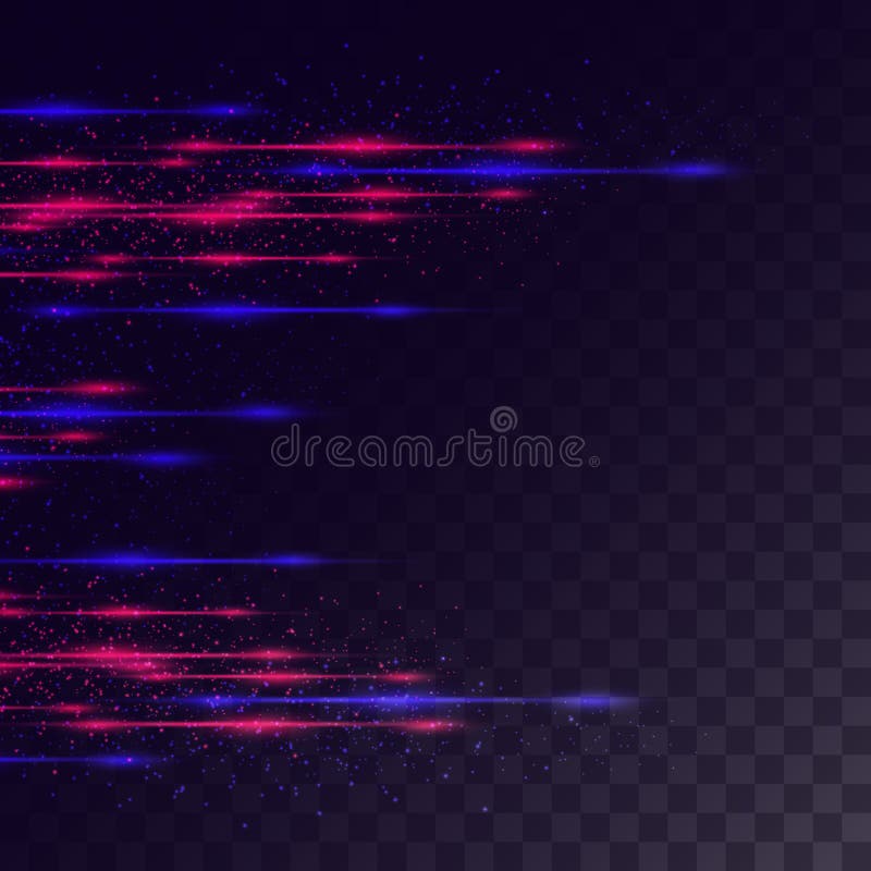 Neon Blue-red Glowing Lines and Rays with Flash, with Glitter and ...