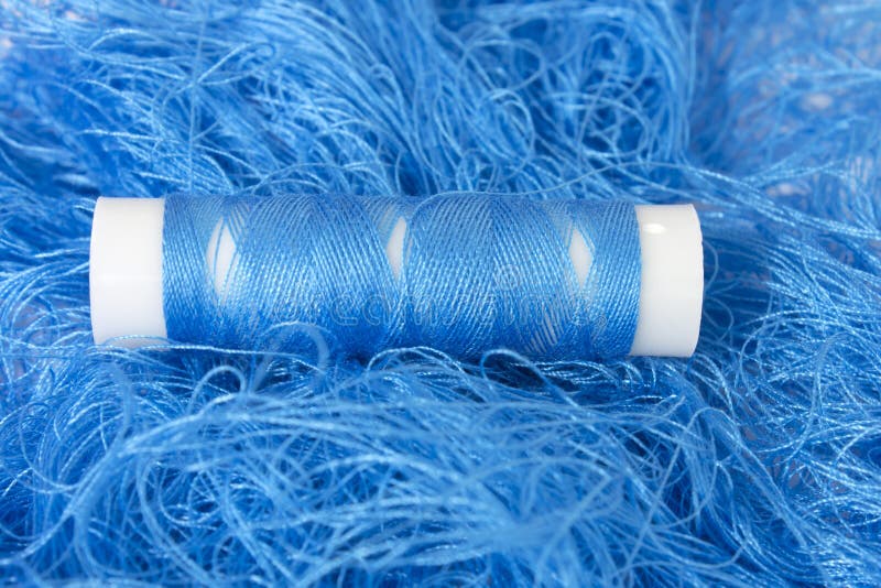 Neon Blue Sewing Thread Roll Background Stock Photo - Image of spools ...