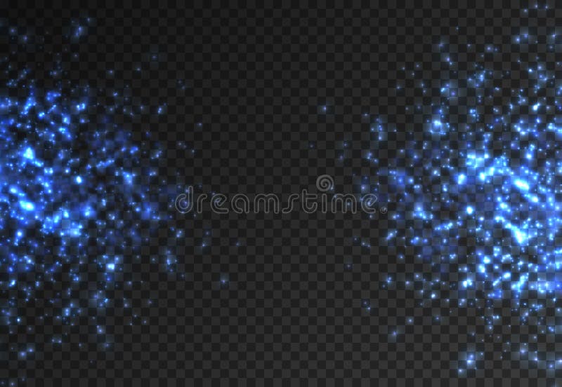 Neon Blue Sparkling Star Dust, Flash Light. Stock Vector - Illustration ...