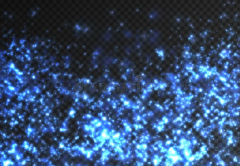 Neon Blue Sparkling Star Dust, Flash Light. Stock Vector - Illustration ...