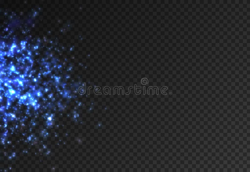 Neon Blue Sparkling Star Dust Trail Light. Stock Vector - Illustration ...