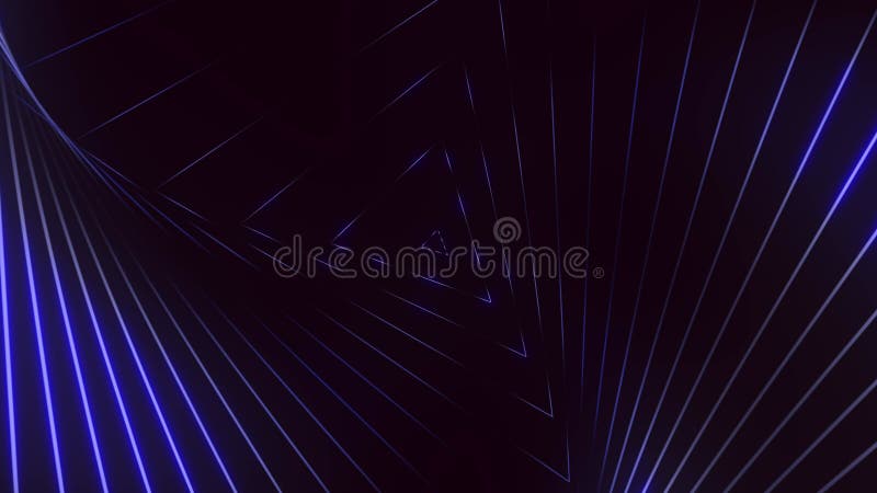 Neon Blue Spiral Triangles Pattern on Dark Black Space Stock Video ...