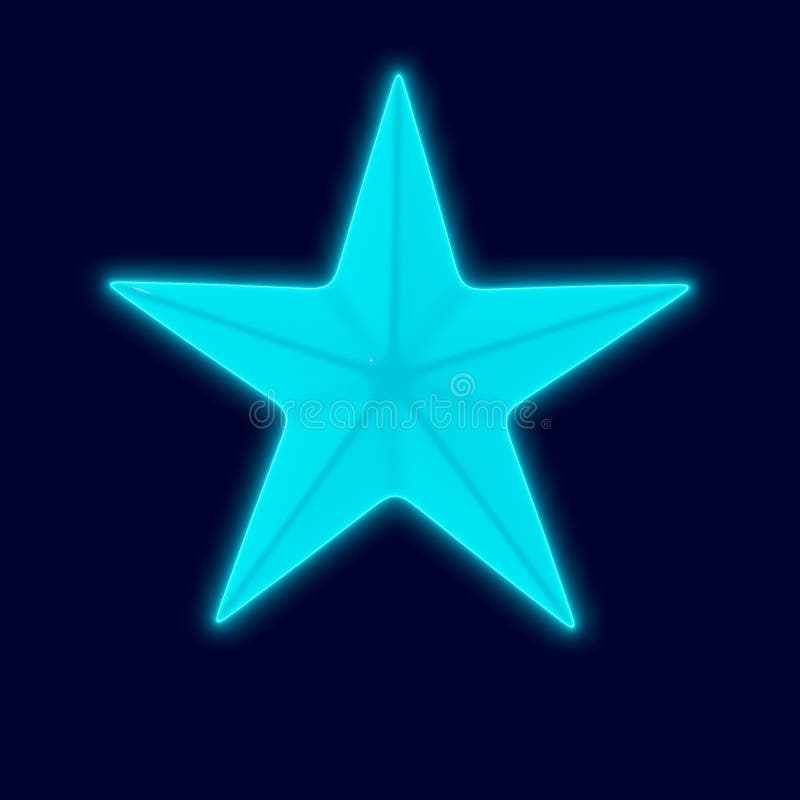 Abstract Neon Star on Blue Background. Stock Illustration ...