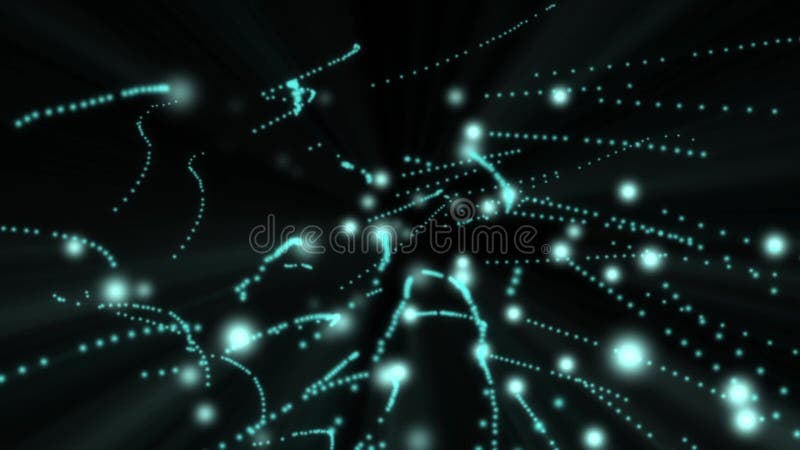 Neon Blue Vortex of Particles of Light in Black Space Stock Footage ...