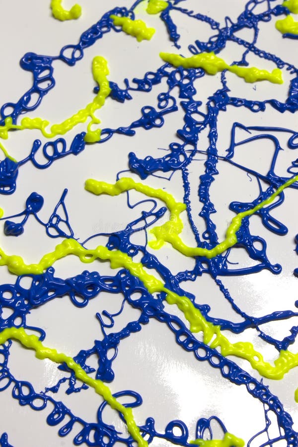 Blue and Yellow Paint Splatter on a White Background Stock Photo ...
