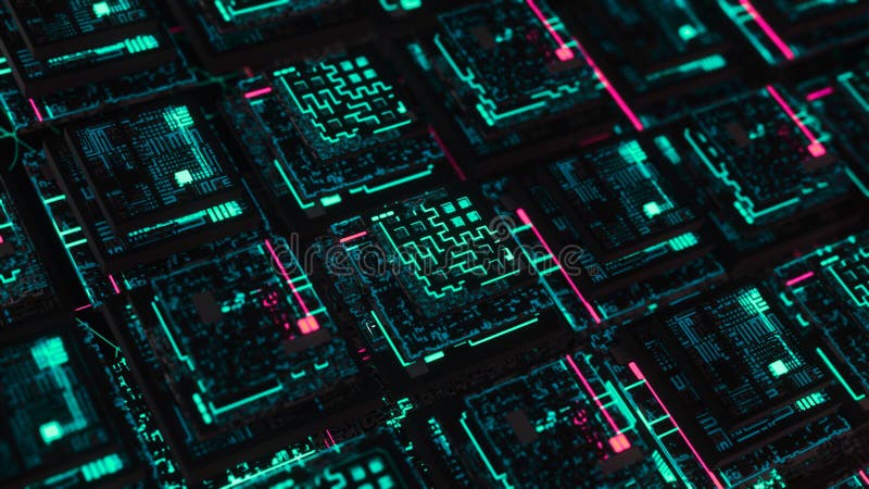 Neon Boards in Computer. Animation. Beautiful 3D Neon Boards in ...