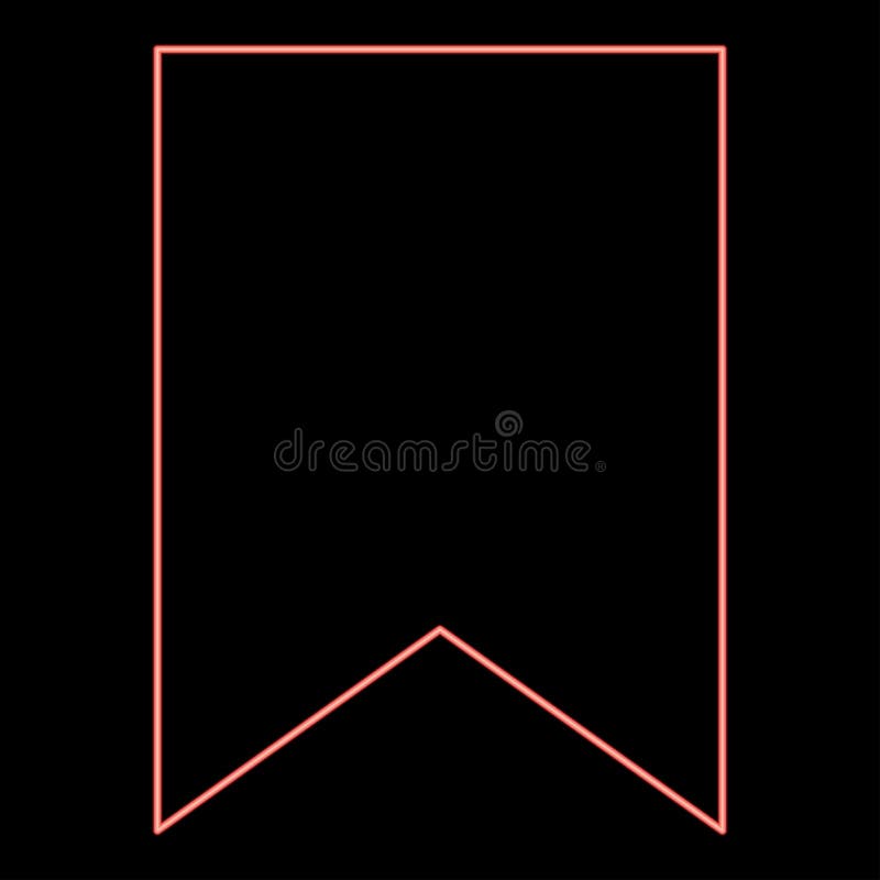 Neon Bookmark Red Color Vector Illustration Flat Style Image Stock ...