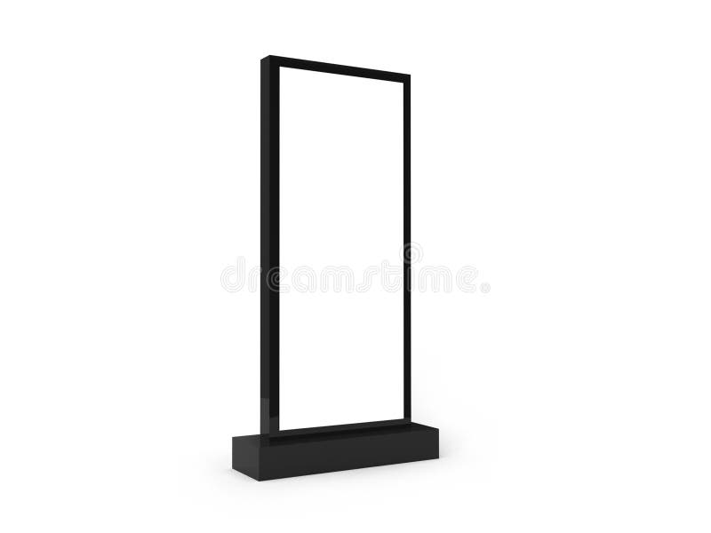 Neon Box Sign 3D Illustration Mockup Scene Stock Illustration ...