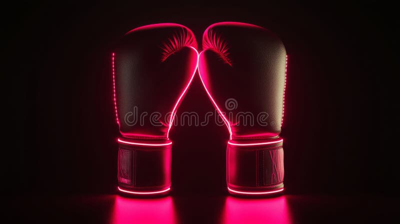 Neon Boxing Gloves in Bright Light Stock Photo - Image of defense ...