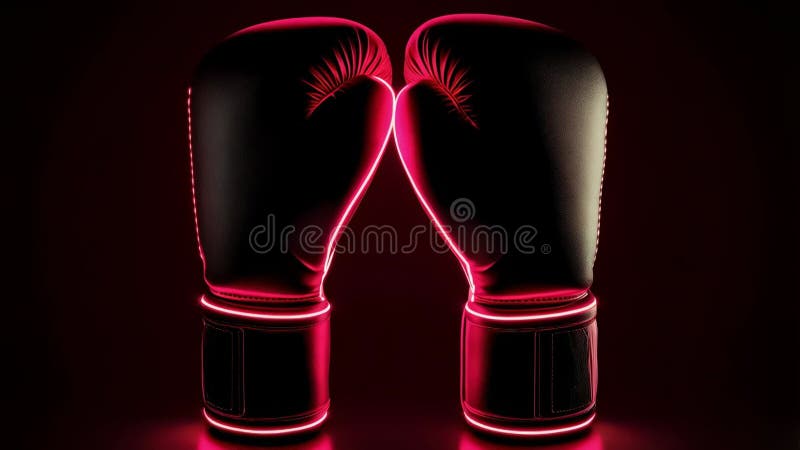 Neon Boxing Gloves in Dynamic Light Display Stock Footage - Video of ...