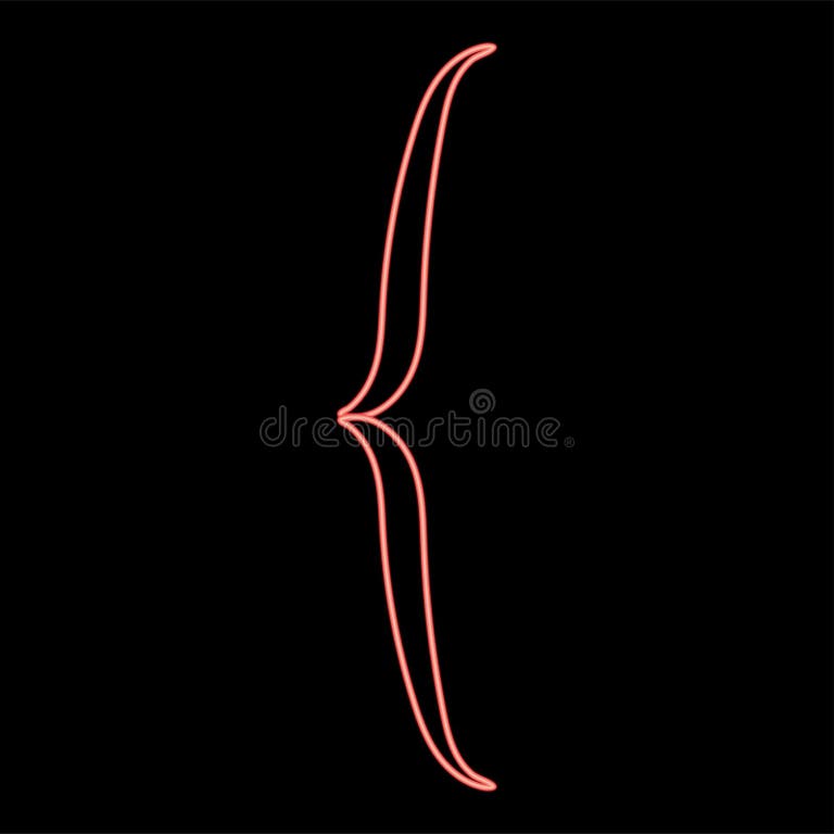 Neon Bracket Red Color Vector Illustration Flat Style Image Stock ...