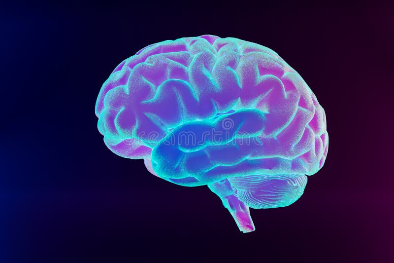 Neon Brain on Dark Background. Deep Learning , Machine Learning and ...