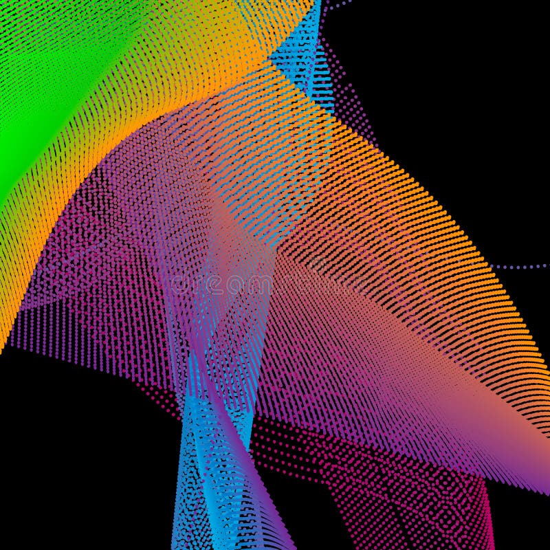 Neon Bright Colored Gradient Abstract Dotted Background from Lines ...