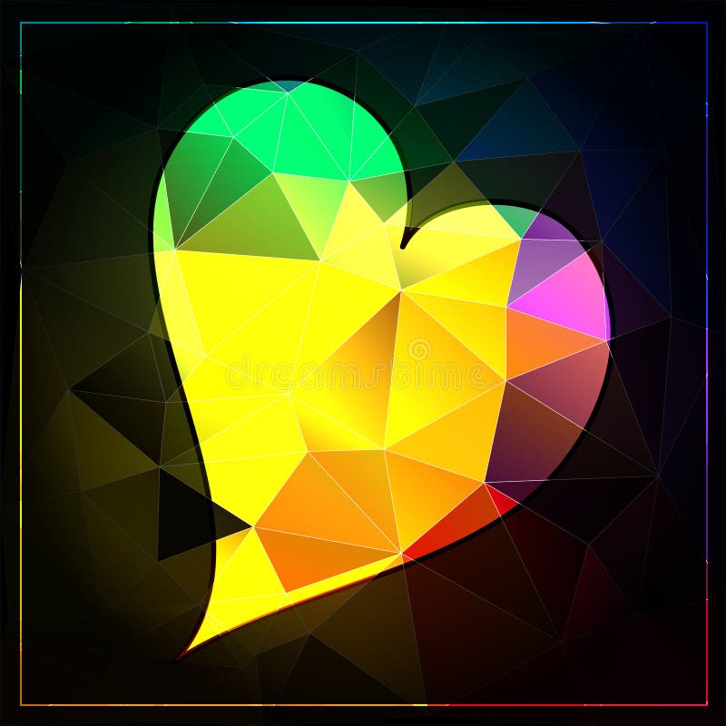 Rainbow Heart Shape Diamond Stock Illustrations – 313 Rainbow Heart ...