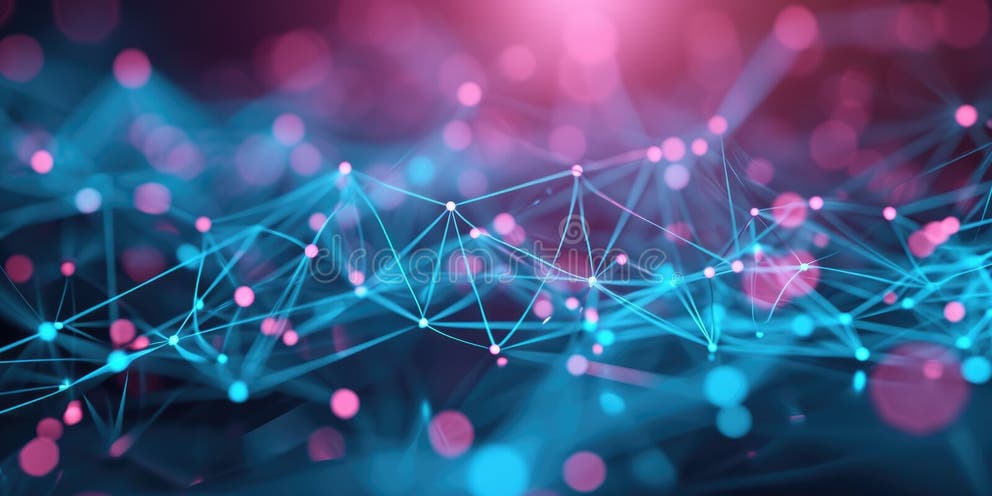 The Neon Sphere Object that Link Each Other To the the Multiple Lines ...