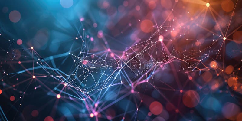 The Neon Sphere Object that Link Each Other To the the Multiple Lines ...