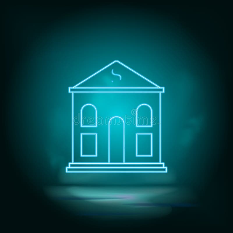 Neon Building Bank. Blue Neon, Building Vector Icon. Vector Background ... Neon Building Bank. Blue Neon, Building Vector Icon. Vector Background ...