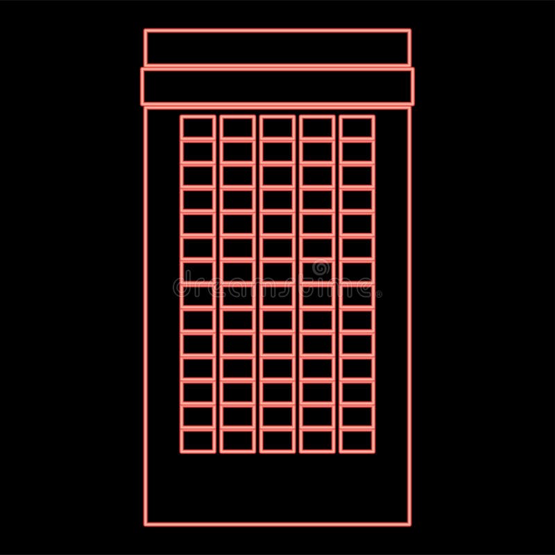 Neon Building Red Color Vector Illustration Flat Style Image Stock ...