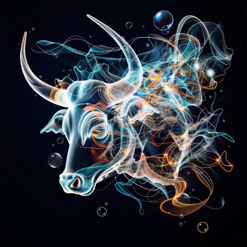 Neon Bull Vector Art Illustration, AI Generative Stock Illustration ...