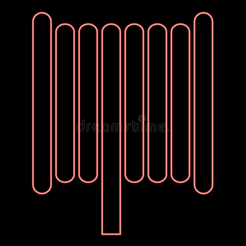 Neon Cable Coil Wire Reel Spool Red Color Vector Illustration Image ...