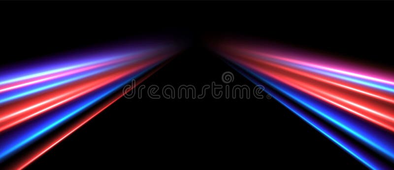 Neon Car Lights in Motion, Dynamic Slow Shutter Speed Effect. Abstract ...