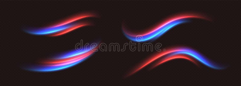 Neon Car Lights in Motion, Dynamic Slow Shutter Speed Effect. Abstract ...