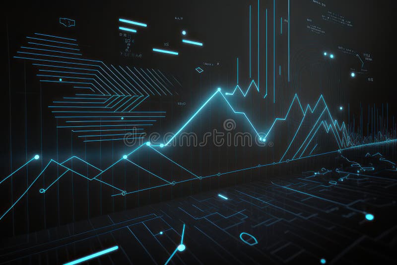 Neon chart. AI generative stock illustration. Illustration of colours ...