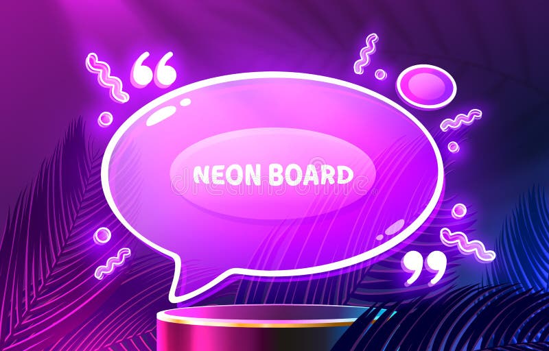Neon Chat Frame, Bubble Led Talk. Vector Stock Vector - Illustration of ...