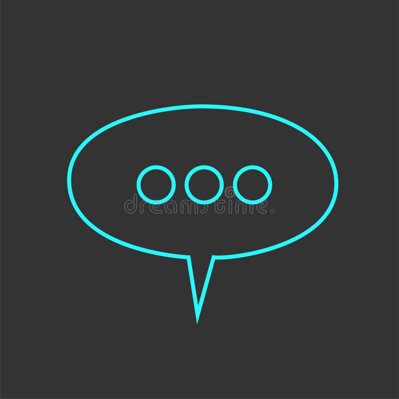 Neon Het Symbool Van Het Praatjepictogram in Vlakke Ontwerpteksten ...