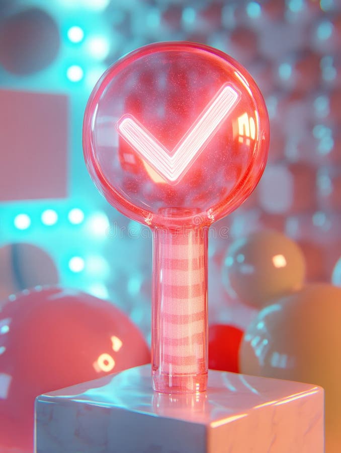 Neon Checkmark Icon Glowing Effect Stock Photos - Free & Royalty-Free ...