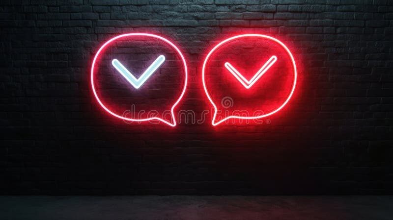 Neon Checkmarks: Approved and Pending. AI Generated Stock Illustration ...